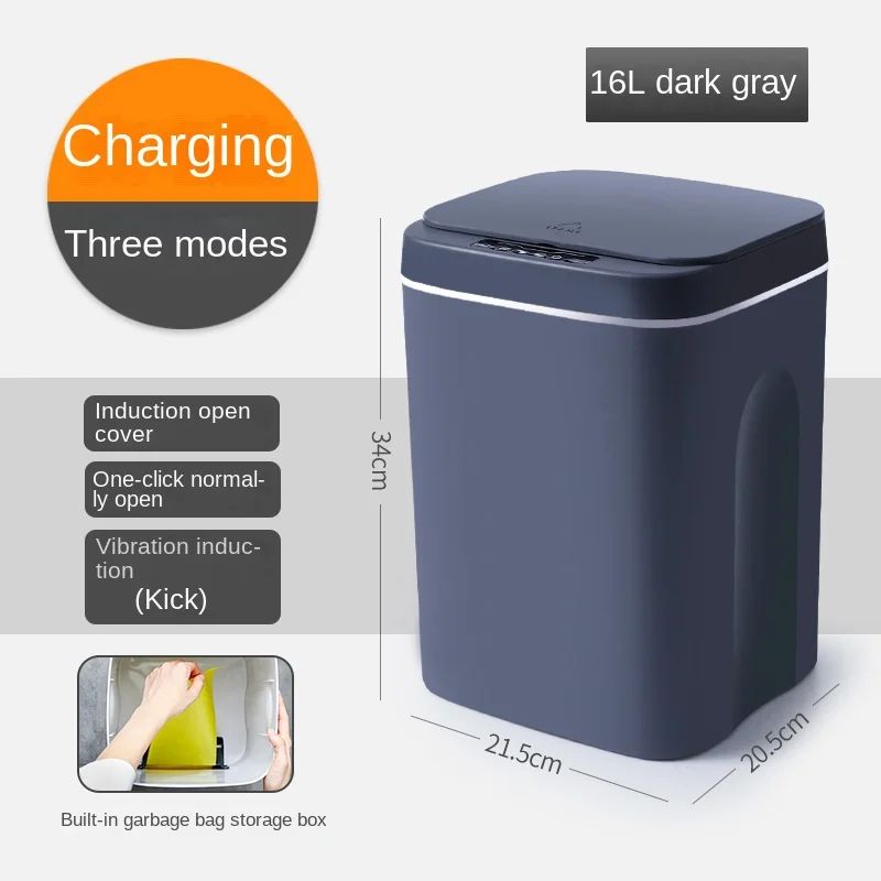 16L-Smart-Trash-Can-Dustbin-Automatic-Touch-Bathroom-Garbage-Toilet ...