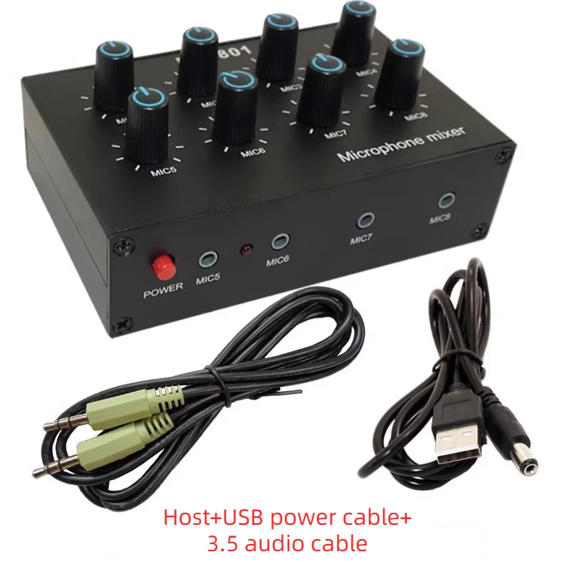 GHXAMP-8-Way-Condenser-Microphone-Extender-Mixer-Computer-Outdoor ...