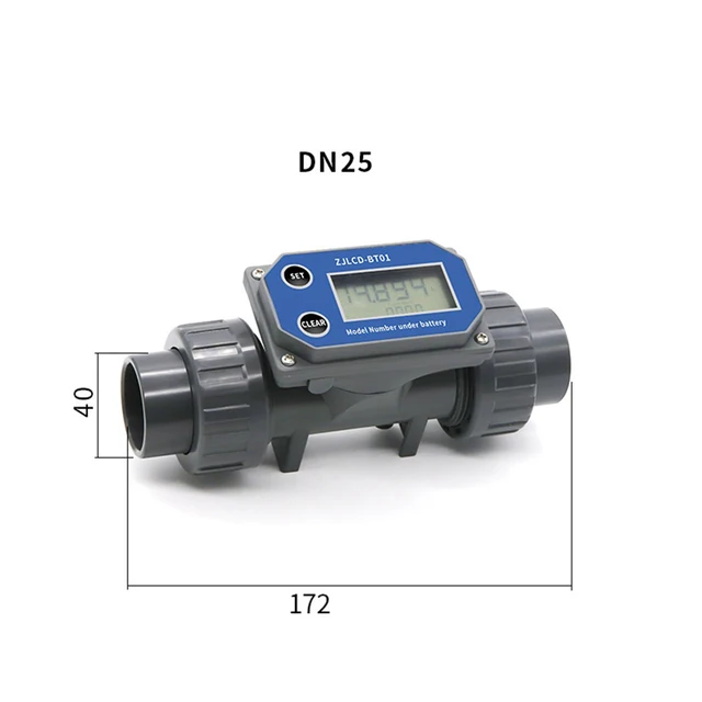 Digital Turbine Flow Meter DN25-DN80 Electronic LCD Digital Display Flowmeter Liquid Water Gauge ...