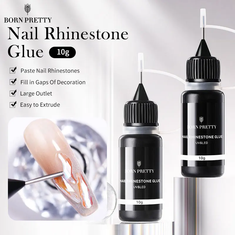 BORN PRETTY 10g Nail Rhinestone Adhesive Glue For Stick The Drill ...