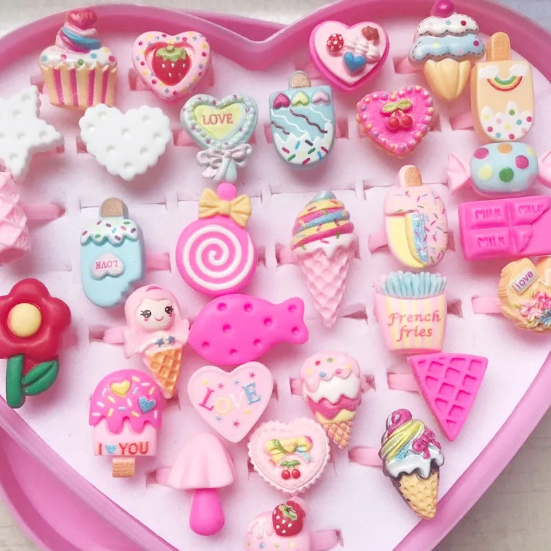 10pcs-lot-Children-s-Cartoon-Rings-Candy-Flower-Animal-Bow-Shape-Ring ...