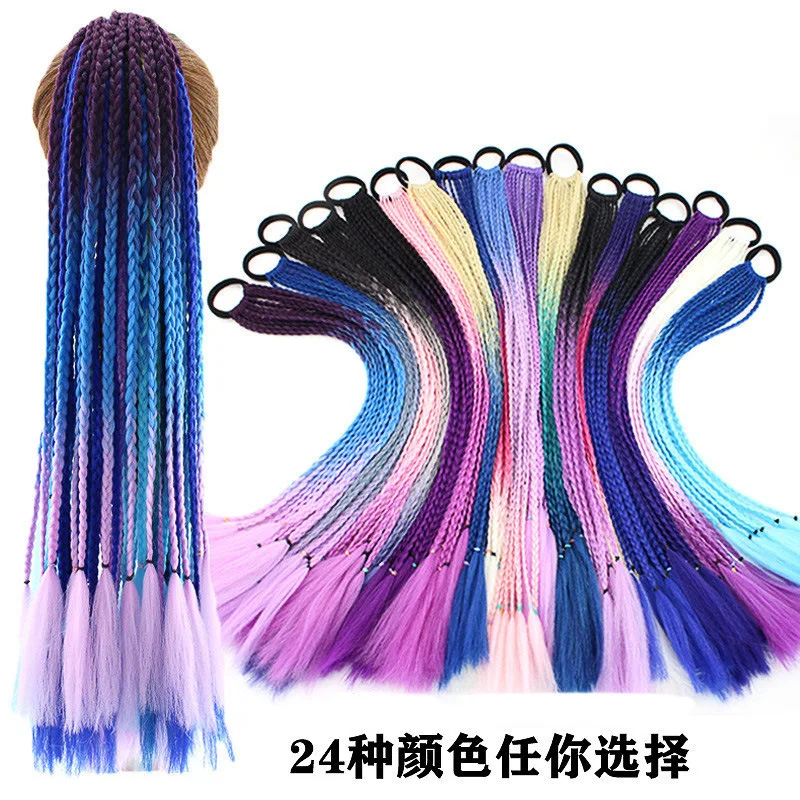 Wig Braid Female Long Hair Colorful Hip Hop Fried Dough Twists Gradual ...