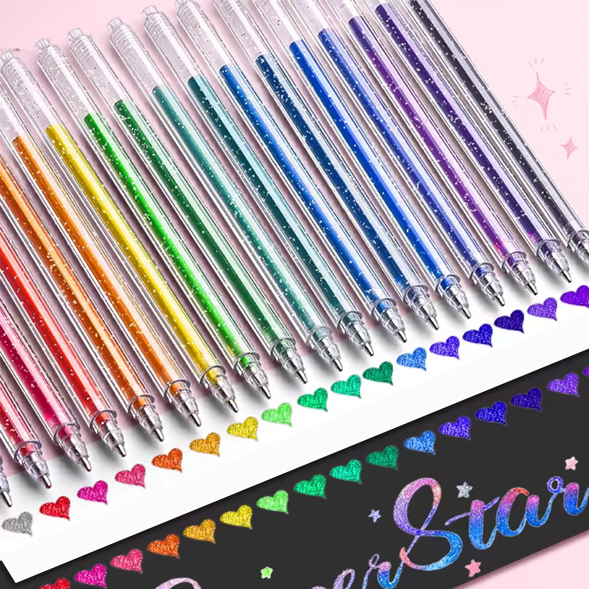8-12-18-Color-Glitter-Gel-Pen-1-0mm-Metal-Glitter-Color-Ballpoint-Pen ...