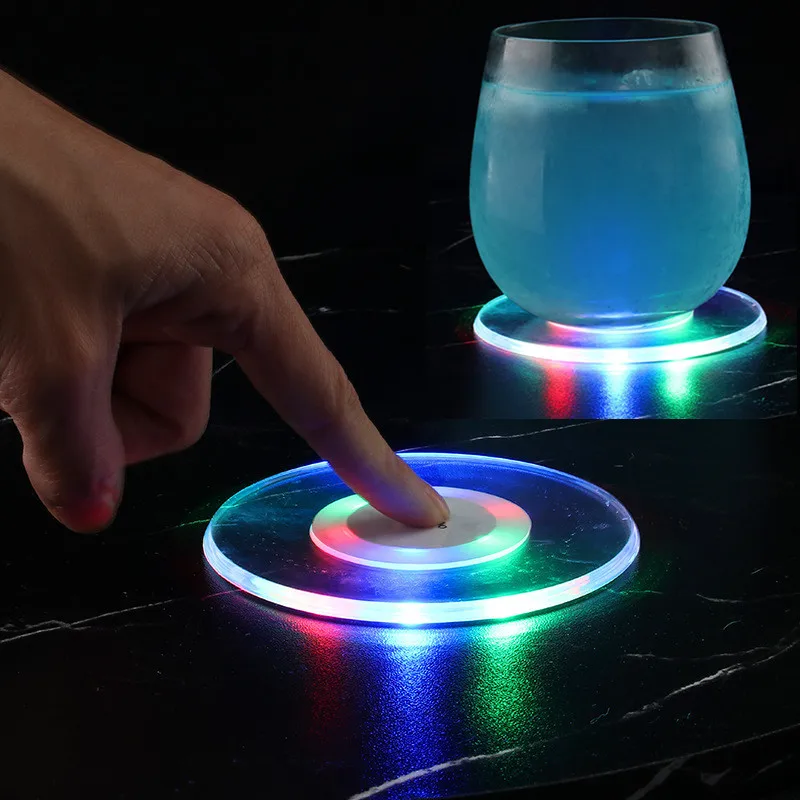 Acrylic Cocktail Cup Holder Mat | Led Light Coaster Bottles | Led ...