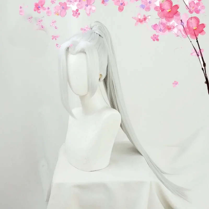 Bai-Wuxiang-Wig-Long-Silver-White-85cm-Ponytail-Anime-Tian-Guan-Ci-Fu ...