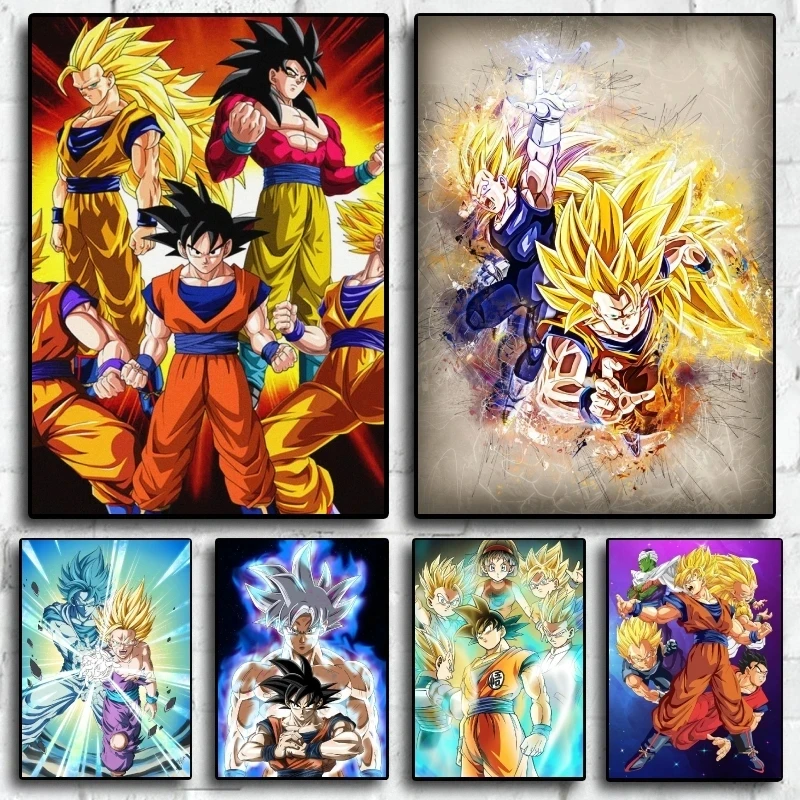 Anime-Dragon-Ball-Sun-Goku-Super-Saiyan-HD-Picture-Poster-Decorative ...