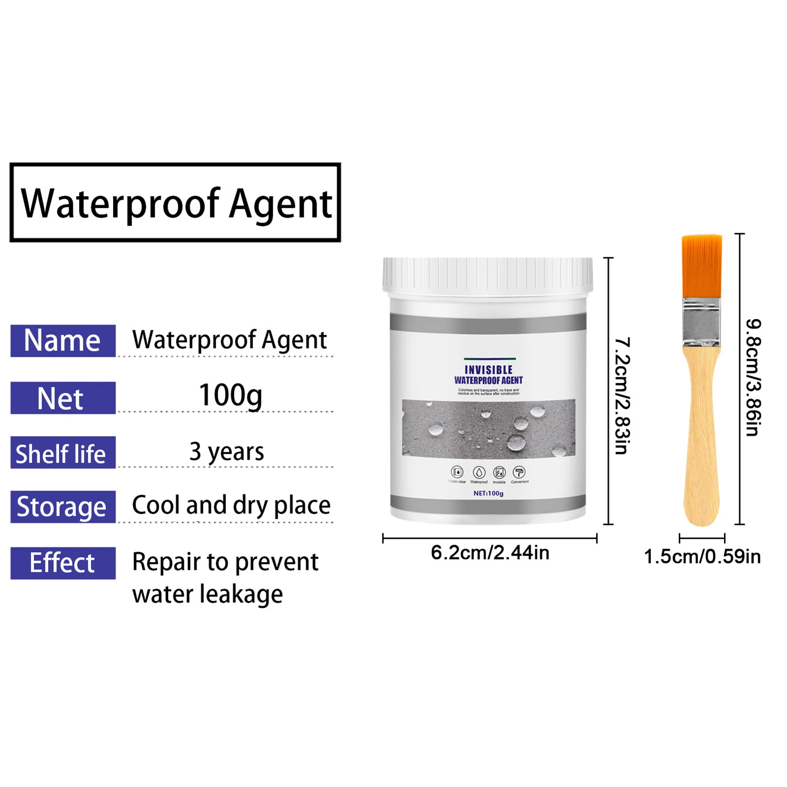 100g Waterproof Agent Glue with Brush - engineering life
