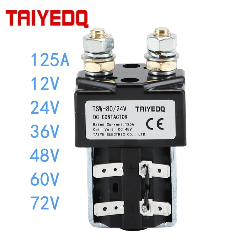 ZJW100(SW80) 125A DC Contactor almacenamiento normalmente abierto 12V ...