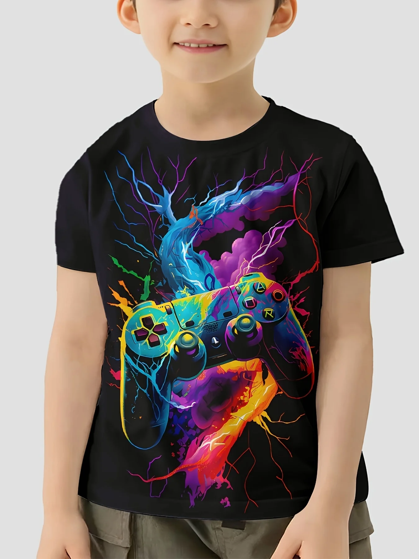 Children-Clothes-2024-Kids-Clothes-Colorful-Game-Controler-T-shirty-T ...