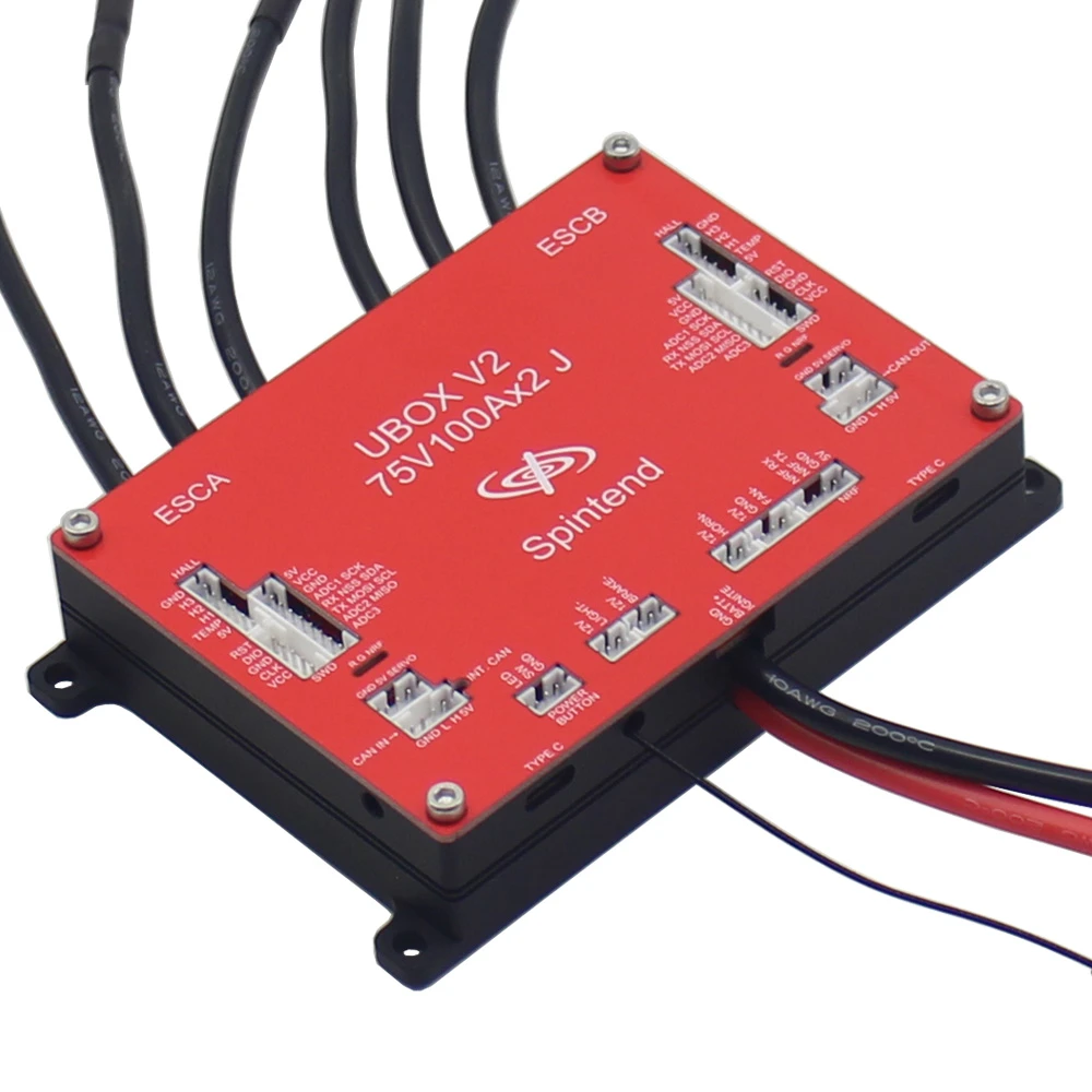 Dual Motor Controller UBOX V2 75V 200A J Base On VESC For DIY Electric ...