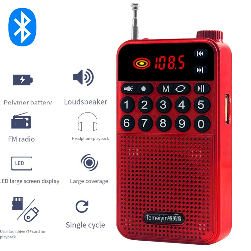 Portable-Mini-Radio-Bluetooth-SpeakerFlashlight-LED-Display-TF-Card ...