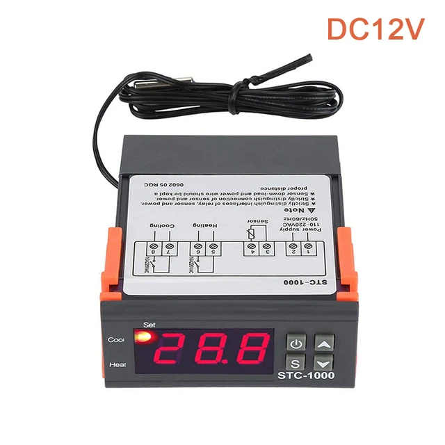 DC12V 24V AC110-220V STC-1000 LED Digital Thermostat for Incubator Temperature Controller ...