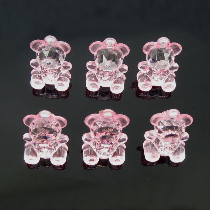 50pcs-Mini-Cute-Bear-Baby-Shower-Favors-Clear-Pink-Bear-For-Craft-Party ...
