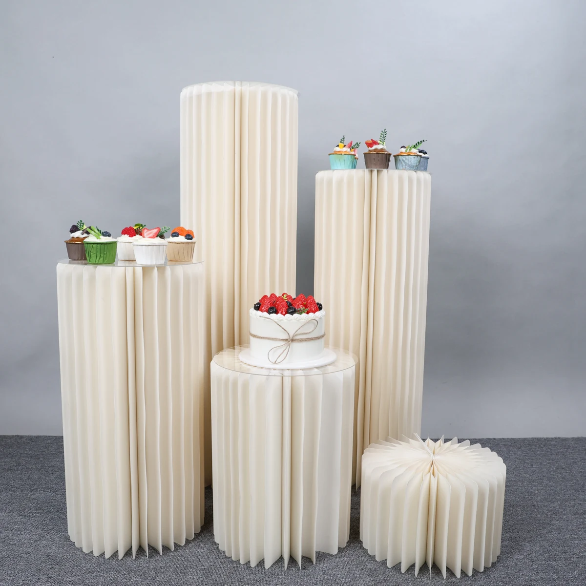 Colonne romaine pliante en papier nid d'abeille, accessoires de fête d ...