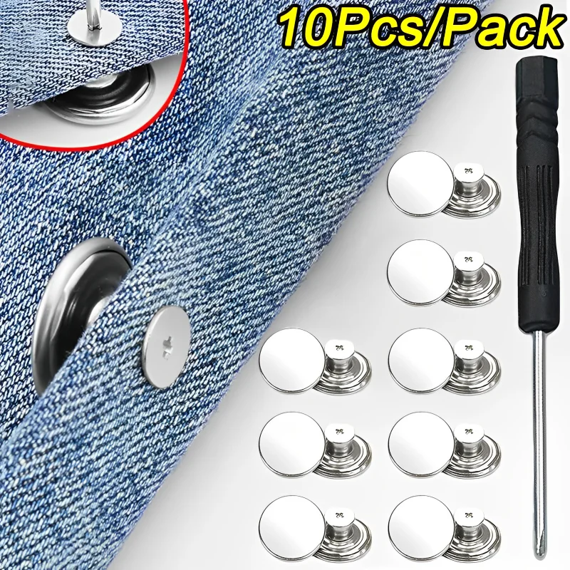 10-2Pcs-Metal-Buttons-Snaps-Screwdriver-For-Clothes-Jean-Retro-Free-Sewing-Adjustable-Detachable ...