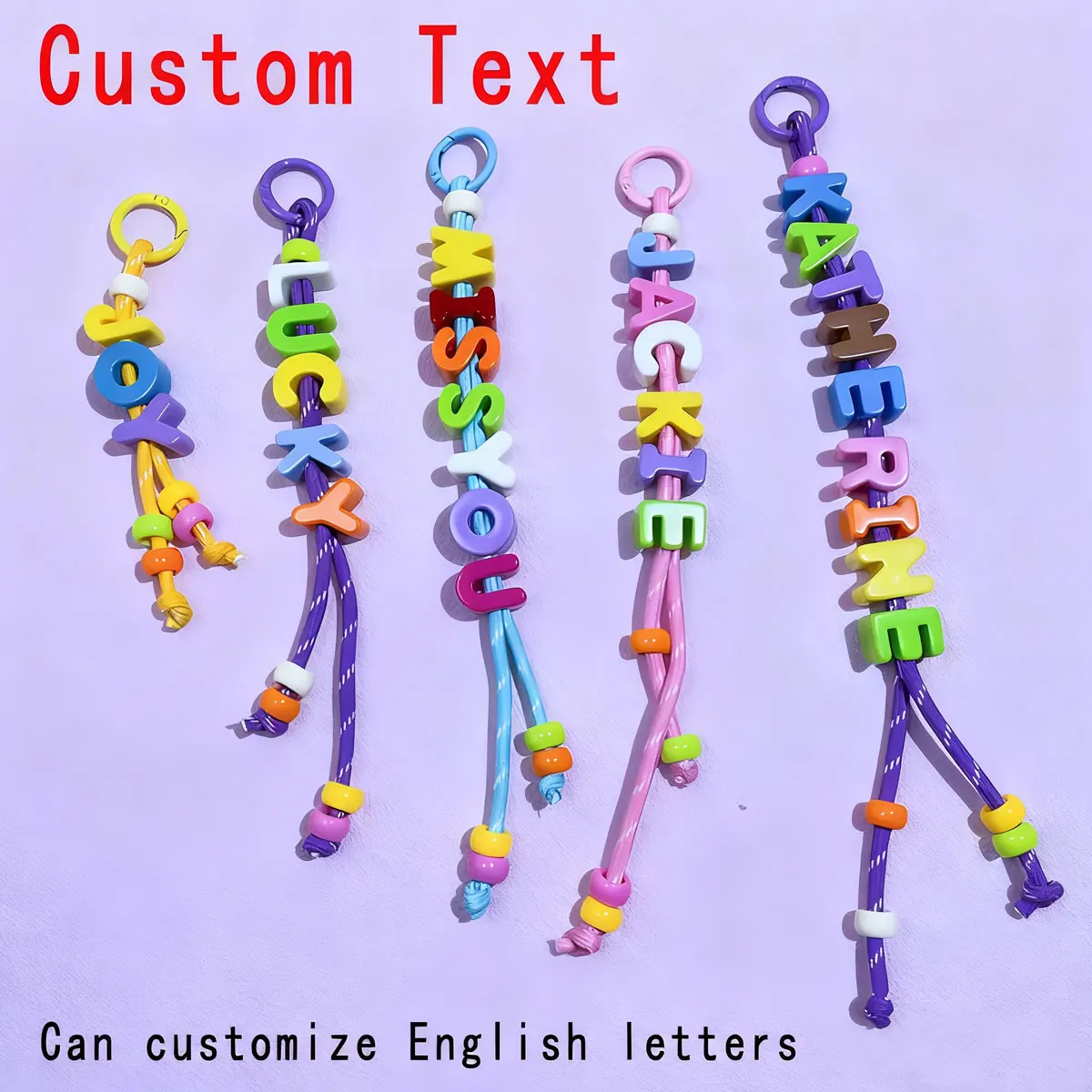 1pc personalized custom colorful acrylic letter keychain, bag pendant ...
