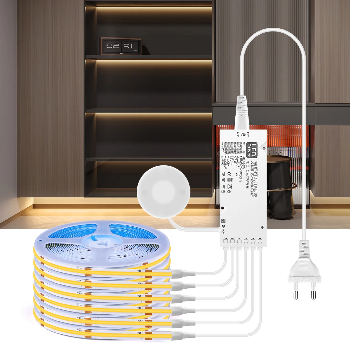 12V-COB-LED-Strip-Light-320LED-M-Penetrable-Wood-Hand-Motion-Sensor ...