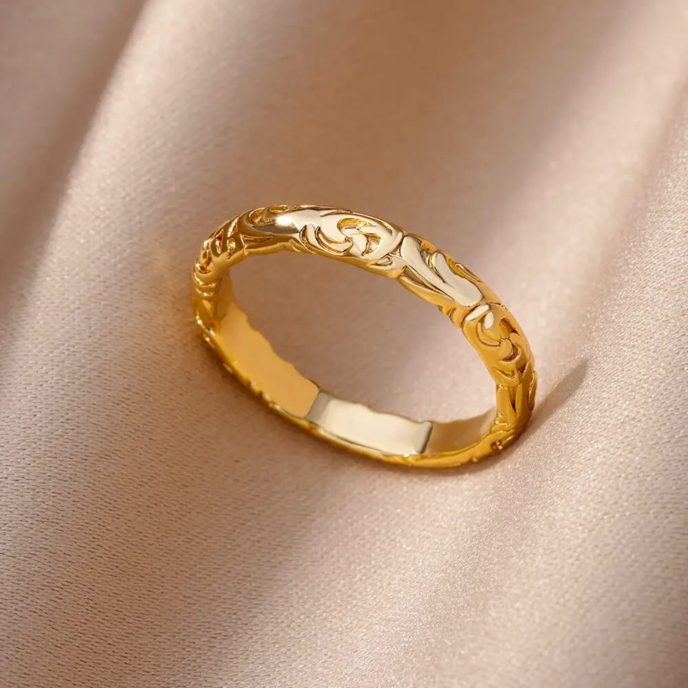 Stainless-Steel-Rings-for-women-Gold-color-rings-accessories-for-women ...