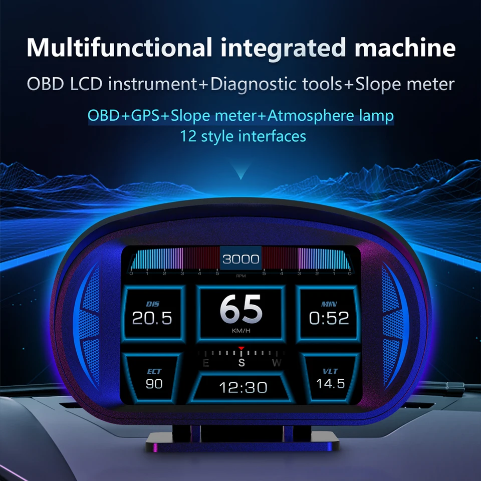 쌍용 티볼리 티볼란 코란도 렉스턴 토레스 로디우스 무쏘 C200 용 자동차 OBD2 USB GPS HUD 헤드업 디스플레이 앞유리 프로젝터