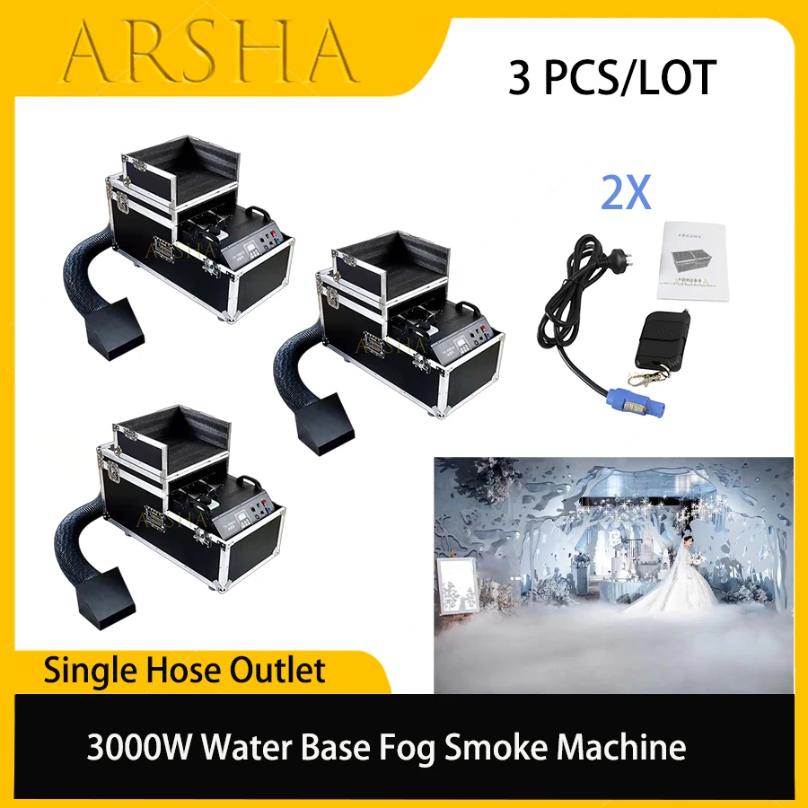 3 Pcs 3000w Water Based Low Fog Machine Dmx Remote Control Smoke Haze ...