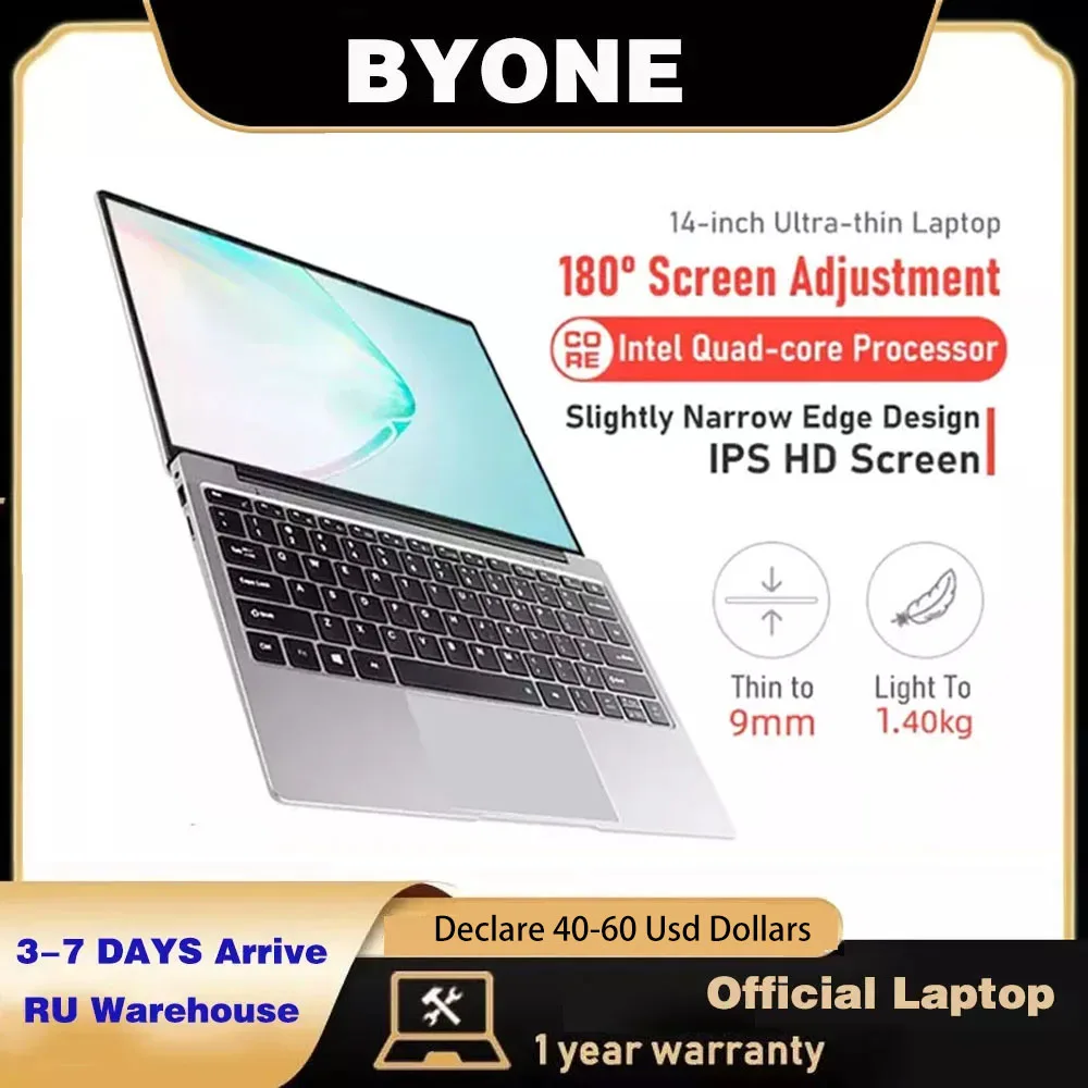 BYONE ordenador portátil Intel Celeron J4105 DDR4, 14,1 pulgadas, 6GB ...