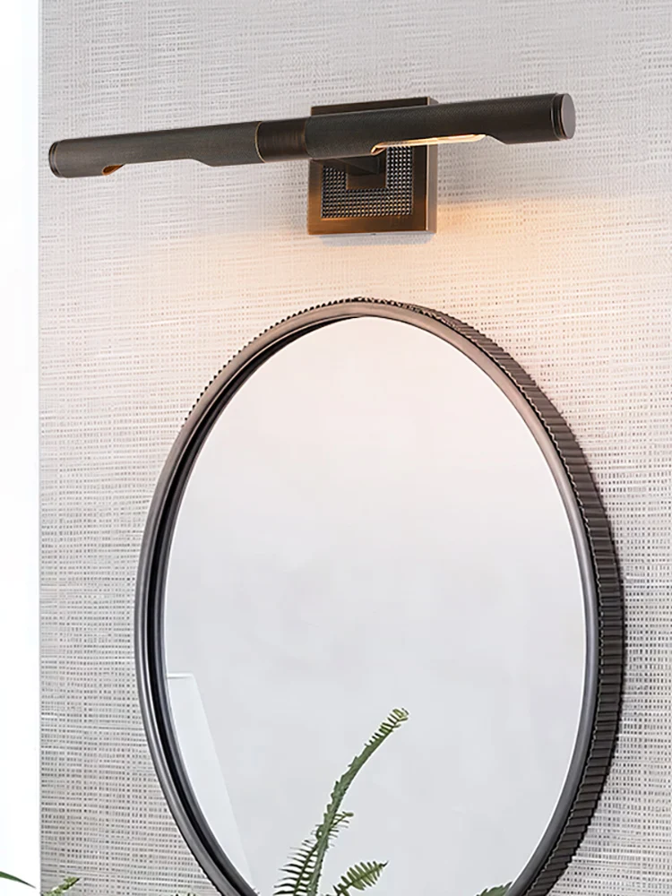 Black-Retro-Full-Copper-Mirror-Cabinet-Light-Bathroom-Mirror-Front ...