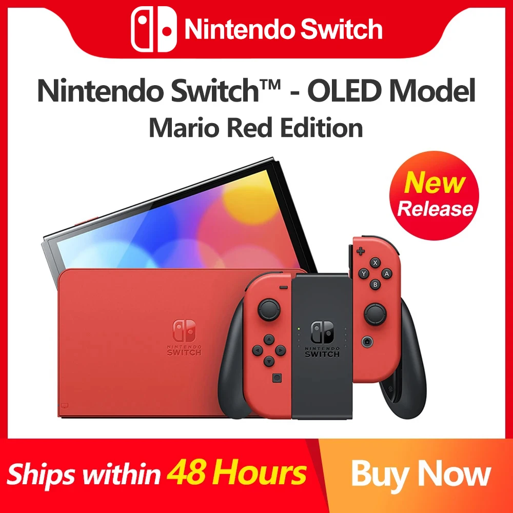 Nintendo-Switch-OLED-Model-Mario-Red-Edition-Game-Console-with-7-Inch ...