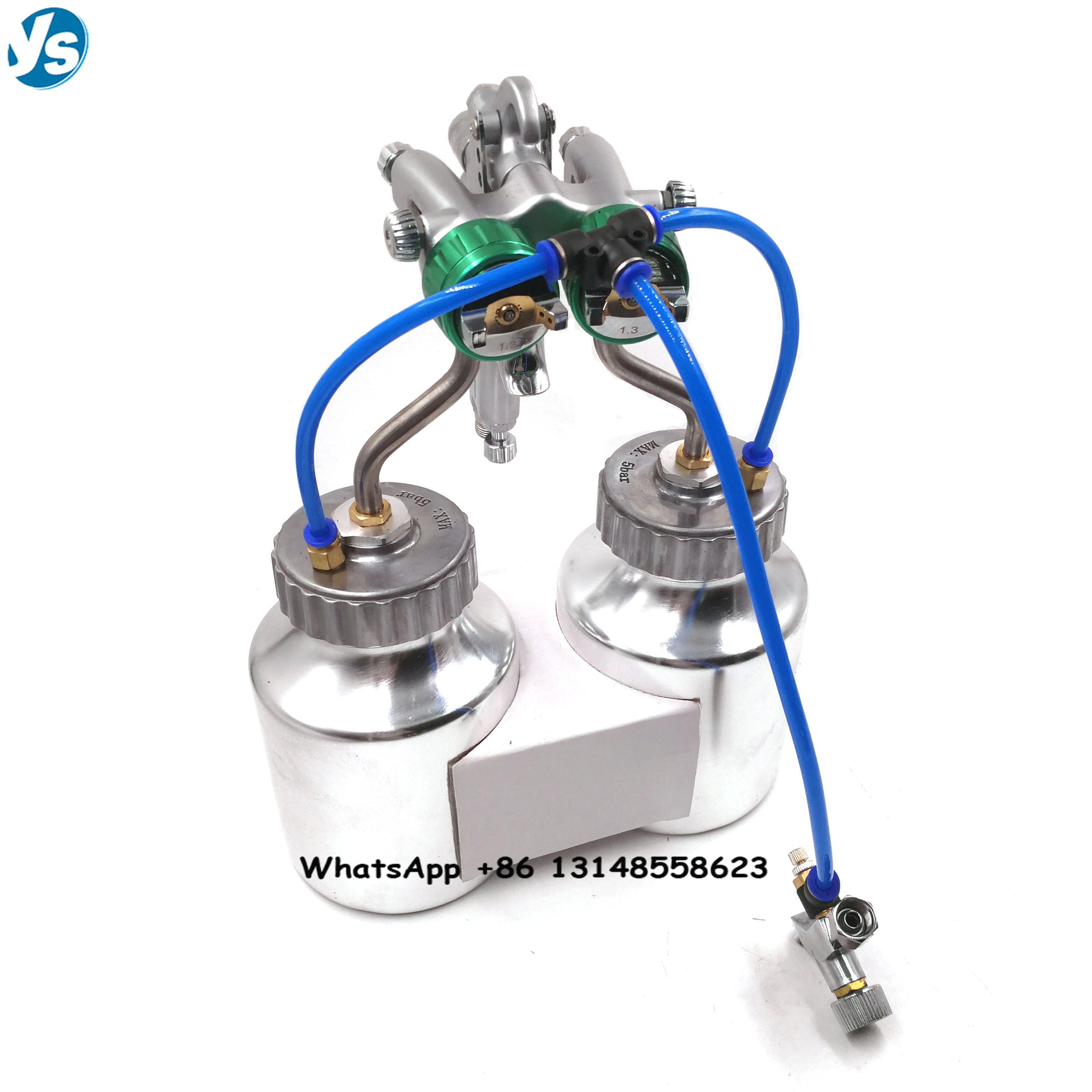 Nano-Chrome-Spray-Gun-Double-Nozzle-Paint-Sprayer-with-2pcs-tank-1-3mm ...