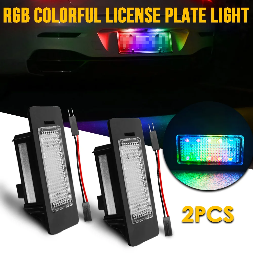12V-LED-RBG-Colorful-Light-Car-Error-Free-License-Plate-Light-For-Audi ...