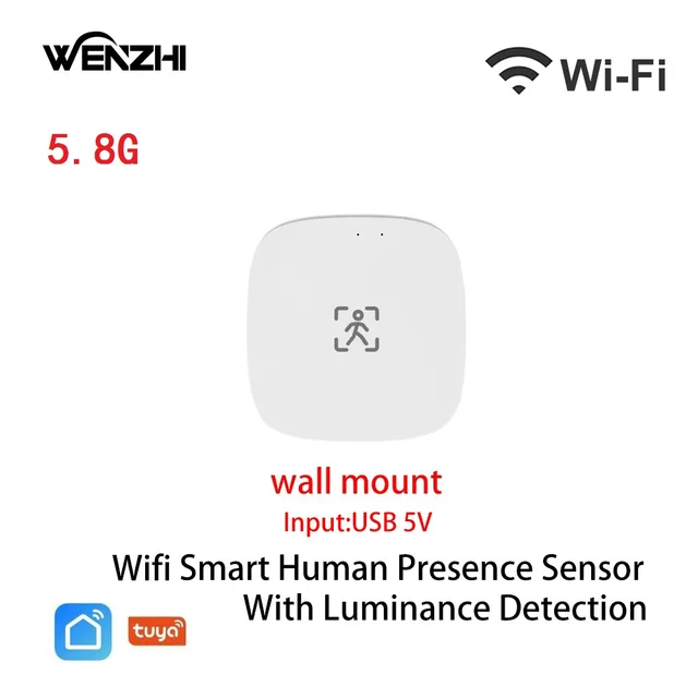 ZigBee Wifi MmWave Human Presence Motion Sensor With Luminance/Distance Detection 5/110/220V ...