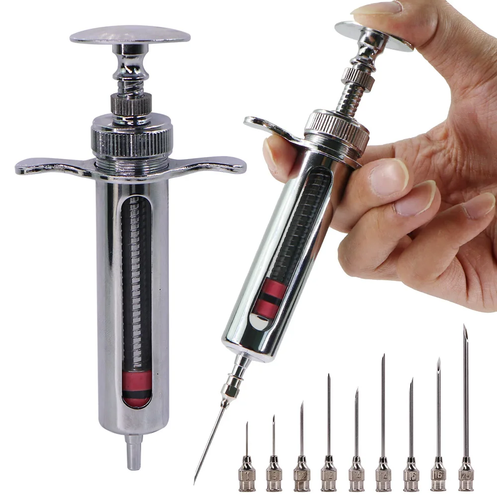 1set-10-100ml-Veterinary-Tool-Syringe-Vaccine-Injection-Adjustable-Dose ...