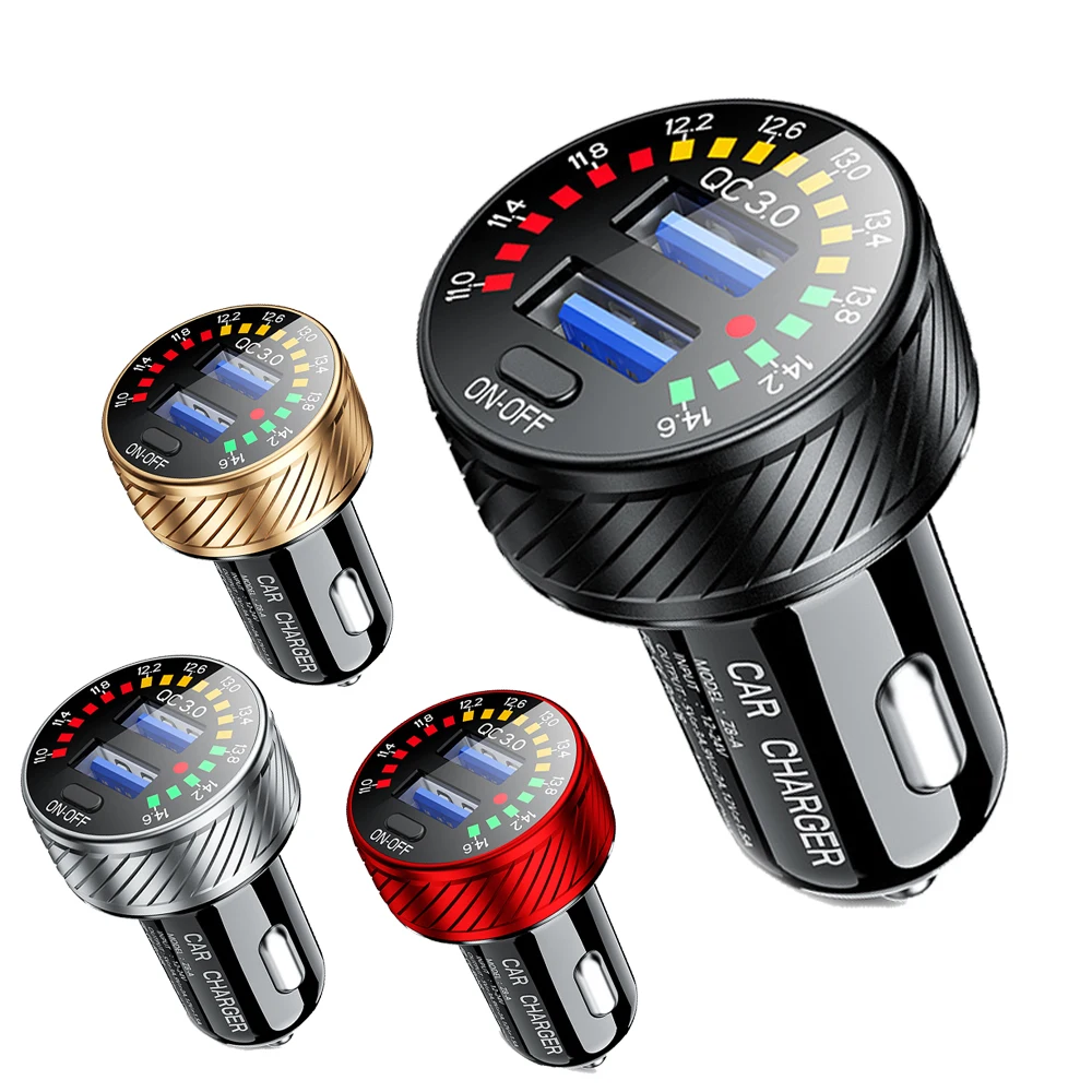 12-24V-Dual-USB-Car-Charger-QC-3-0-Waterproof-18W-Fast-Charging-Marquee ...