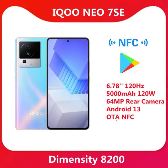 Original New Vivo iQOO Neo7 Neo 7 SE 5G SmartPhone Dimensity 8200 6.78 ...