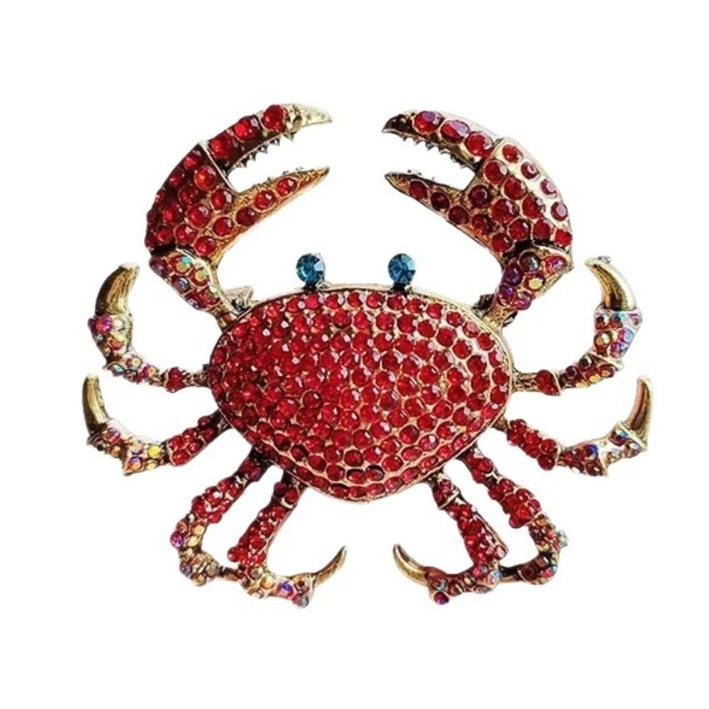 High End Rhinestone Crab Brooch Pin for Women and Men Animal Alloy ...