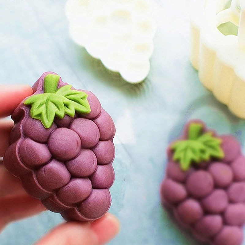 Plastic-Mooncake-Mold-Grape-Shape-3D-Stamp-Cookie-Cutter-Molds-25g-Or ...
