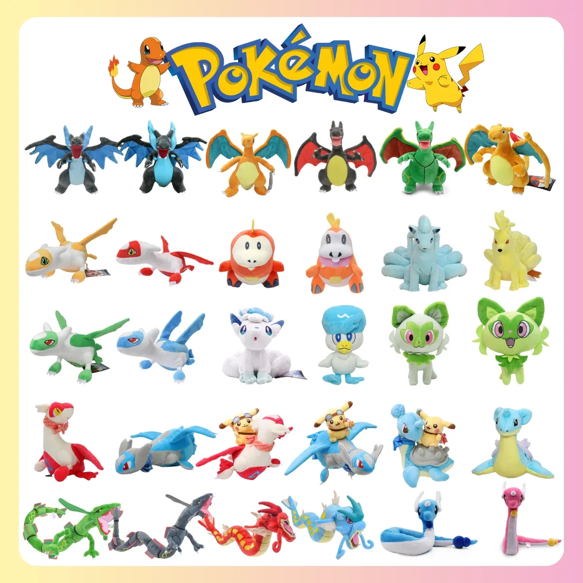 Pokemon Plush Toy Mega Charizard X Y Rayquaza Latias Latios Lapras ...
