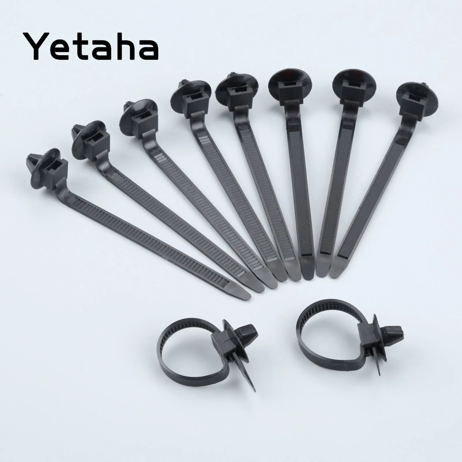 Yetaha 50pcs Car Cable Fastening Ties Nylon Black Car Auto Cable Strap ...