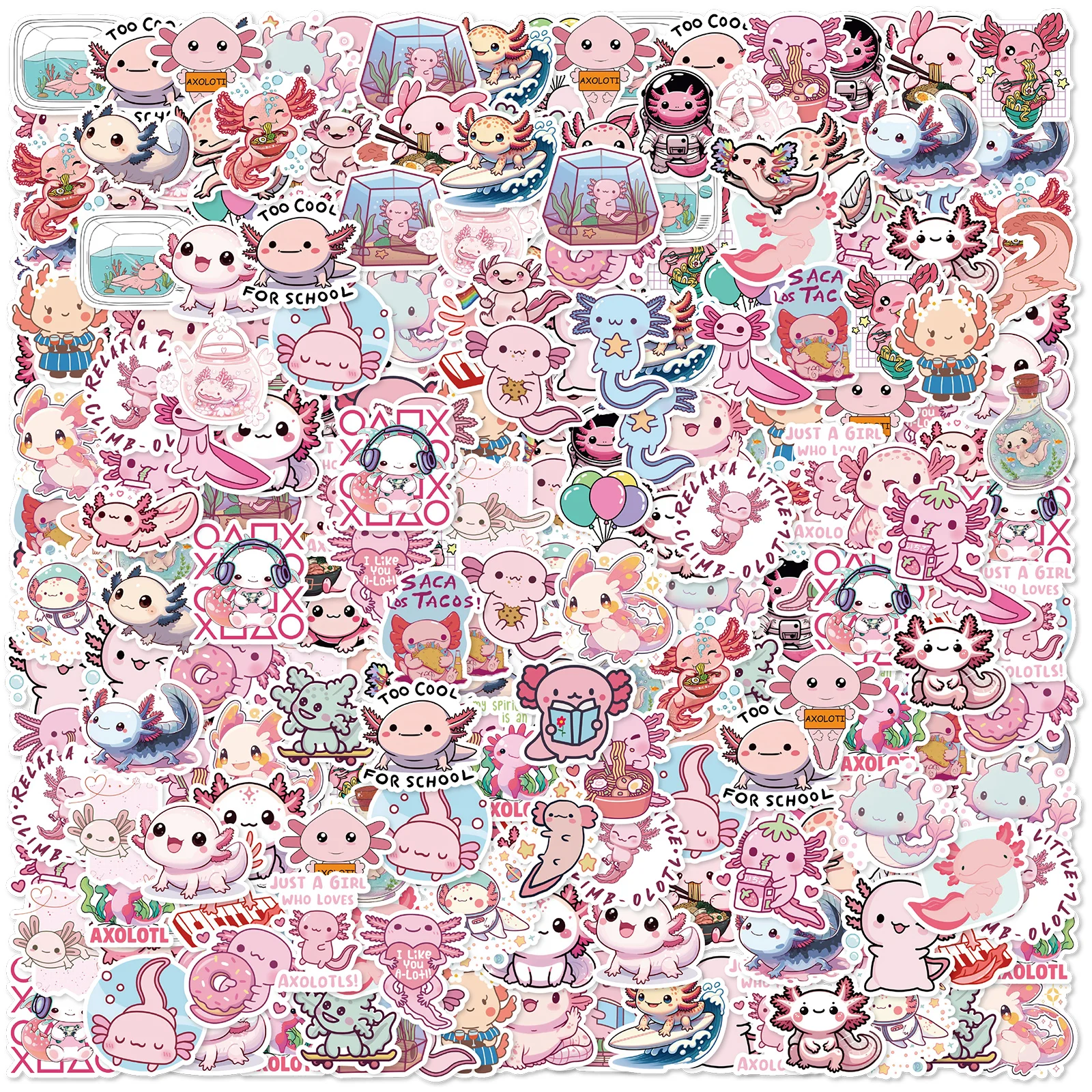 50pcs-Cute-Little-Salamander-Cartoon-Graffiti-Stickers-Decorated ...