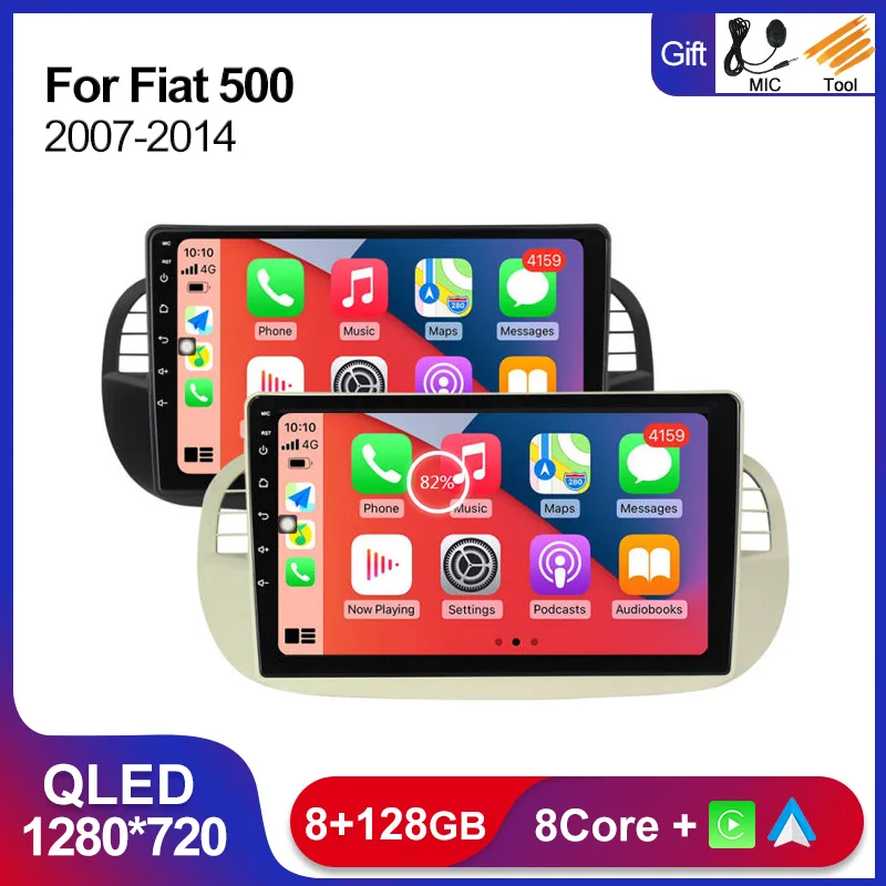 9'' Android 11 8+128g Car Radio Stereo For Fiat 500 With Gps Navigation ...