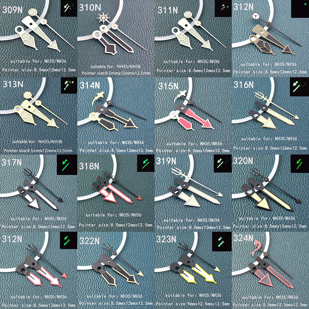 Watch accessories, watch hands nh35 hands, pointer green super bright ...