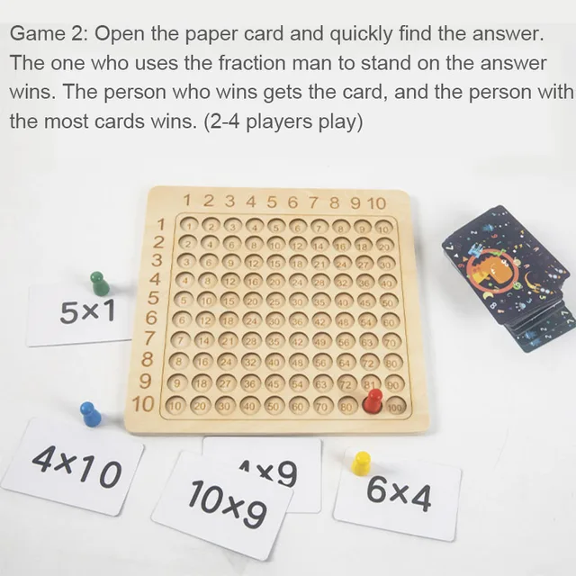 Wooden Montessori Multiplication Board Game - Gifts for idea