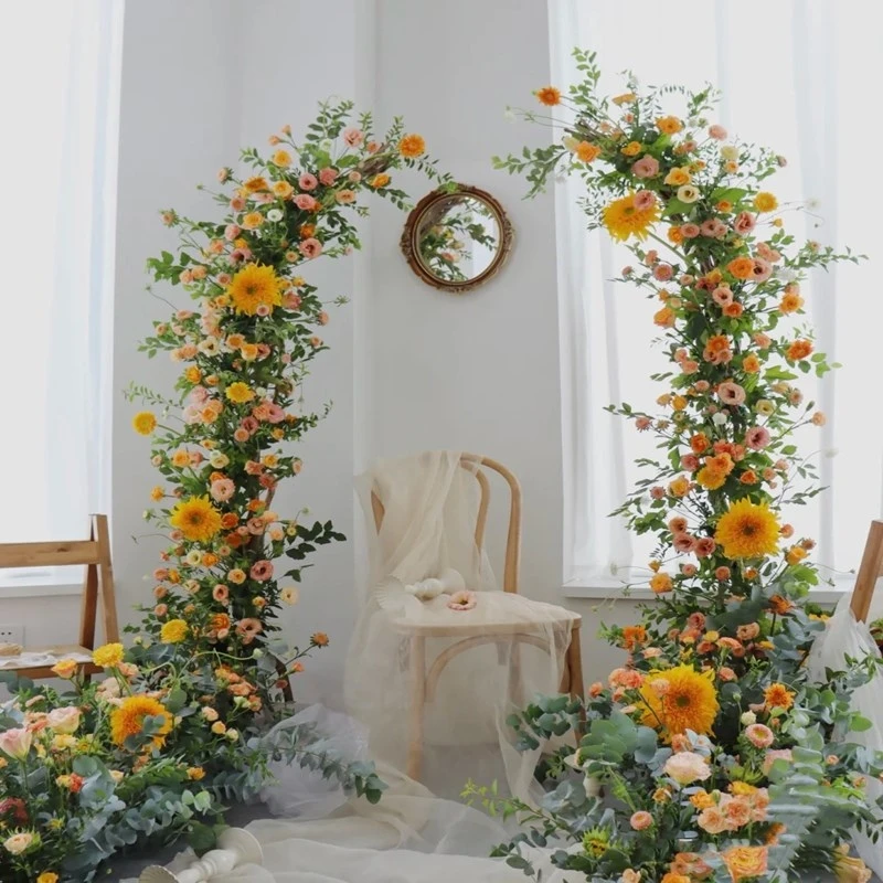2pcs Wedding Props Wrought Iron Wedding Backdrop Arch Shelf Arc Outdoor ...