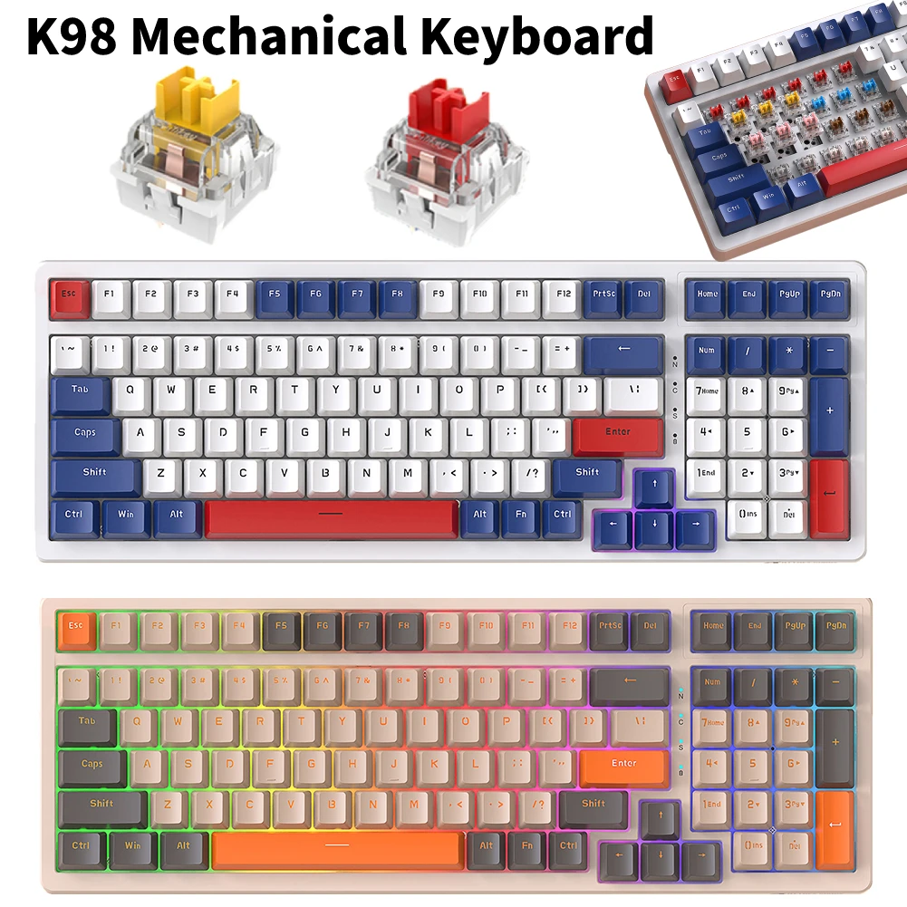 K98 Gaming Gamer Keyboards RGB Backlight Mechanical Gaming Keyboard ...