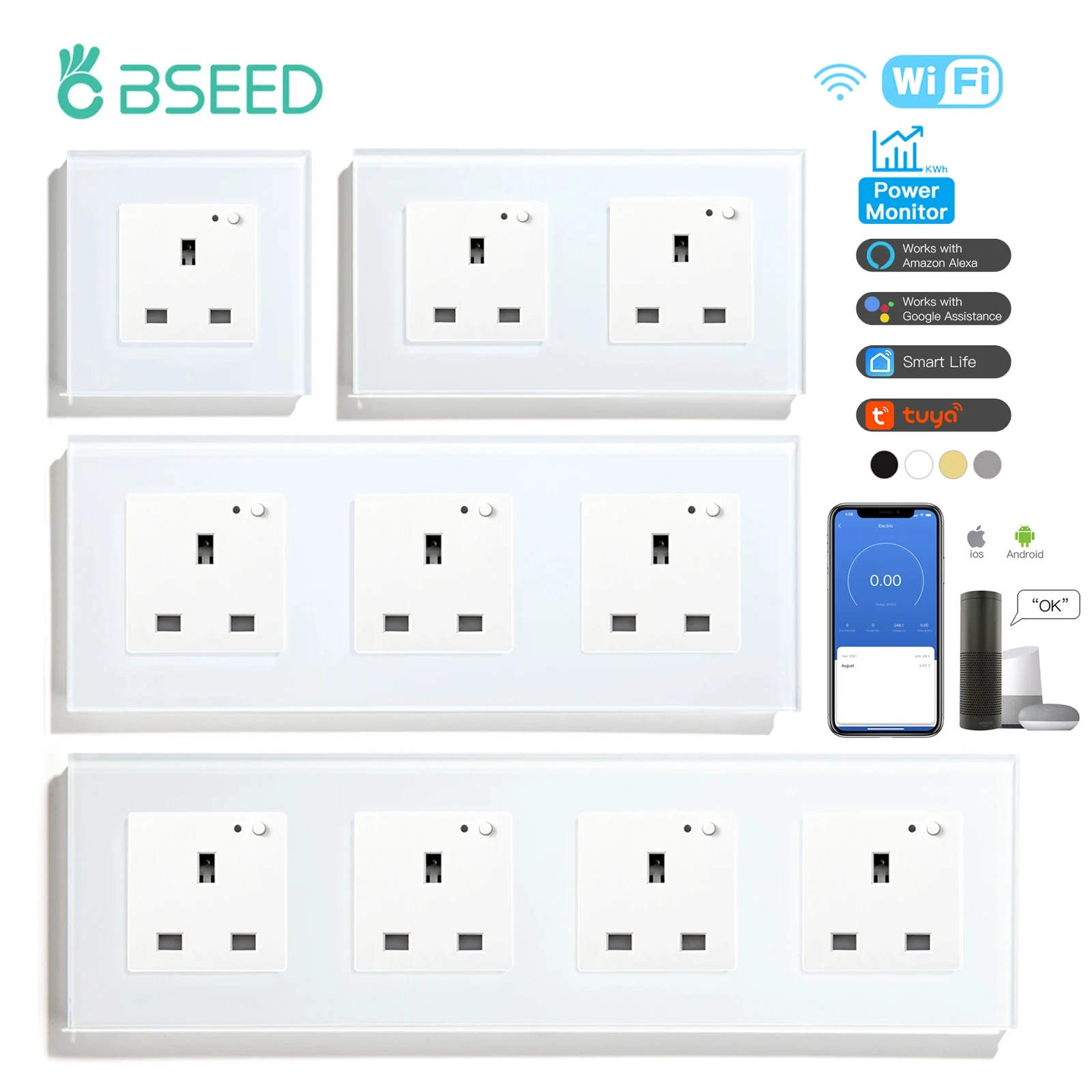 BSEED-Wifi-Smart-Socket-UK-Wall-Sockets-Electrical-Power-Sockets-Tuya-Smart-Life-Google-Alexa ...