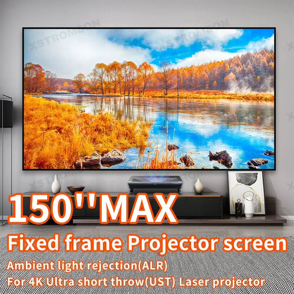 Max-150-Inch-ALR-Projector-Screen-16-9-Fixed-Frame-Grey-Anti-Light ...