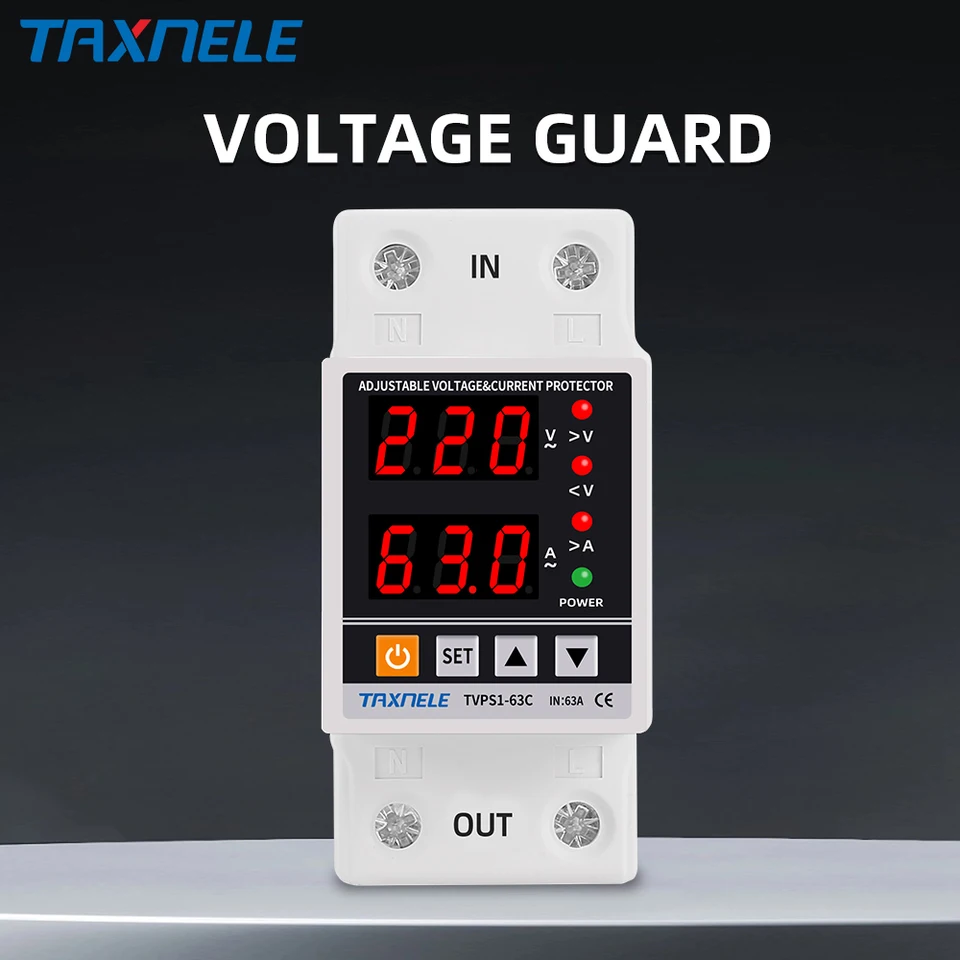 SVP716 110VAC 120VAC 40A 63A Din Rail Dual Display Adjustable Over ...