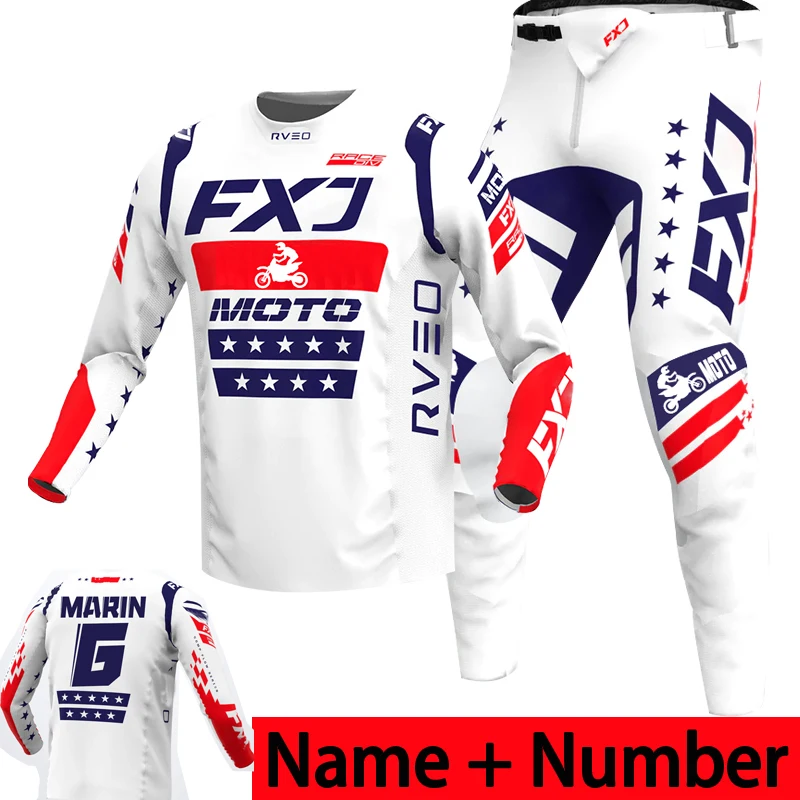 NEW 2024 FXJ enduro motocross gear set mx jersey pants White motorbike ...