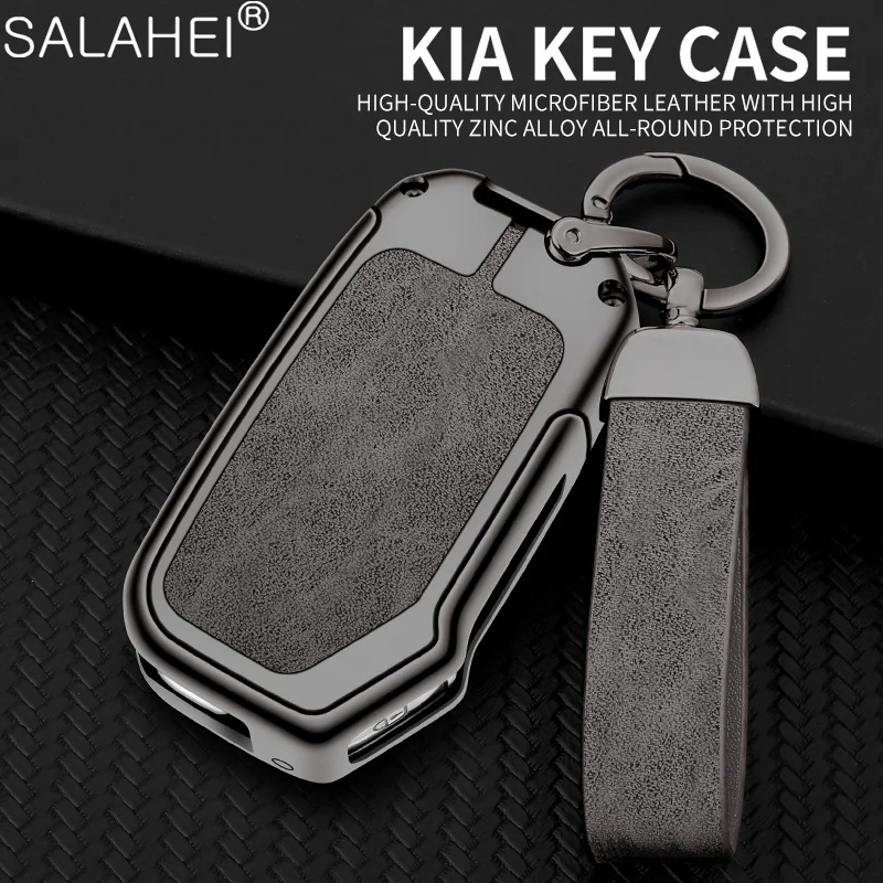 3-Bottons-Zinc-Alloy-Leather-Car-Key-Fob-Case-Covers-Shell-For-Kia ...