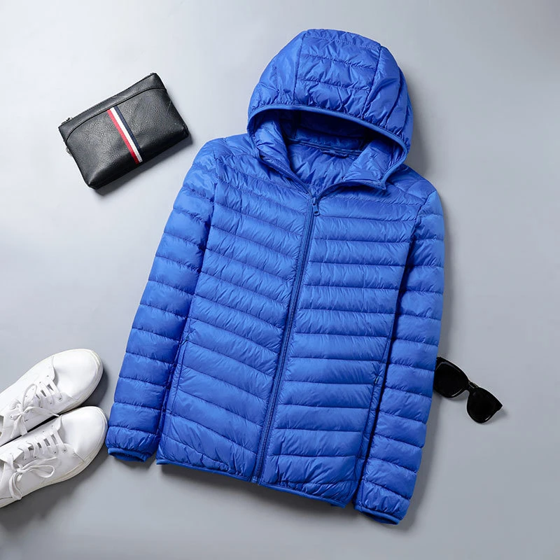 Men's Winter Coat Duck Down Jacket 2022 New Ultra Light Thin Hooded ...