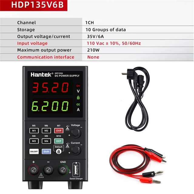 Hantek HDP135V6A Programmable DC Power Supply Low Ripple Low Noise ...